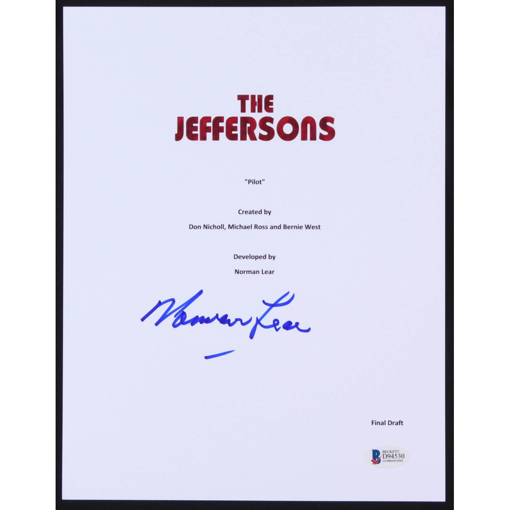 Norman Lear Signed "The Jeffersons: Pilot" Script Cover (Beckett COA ...