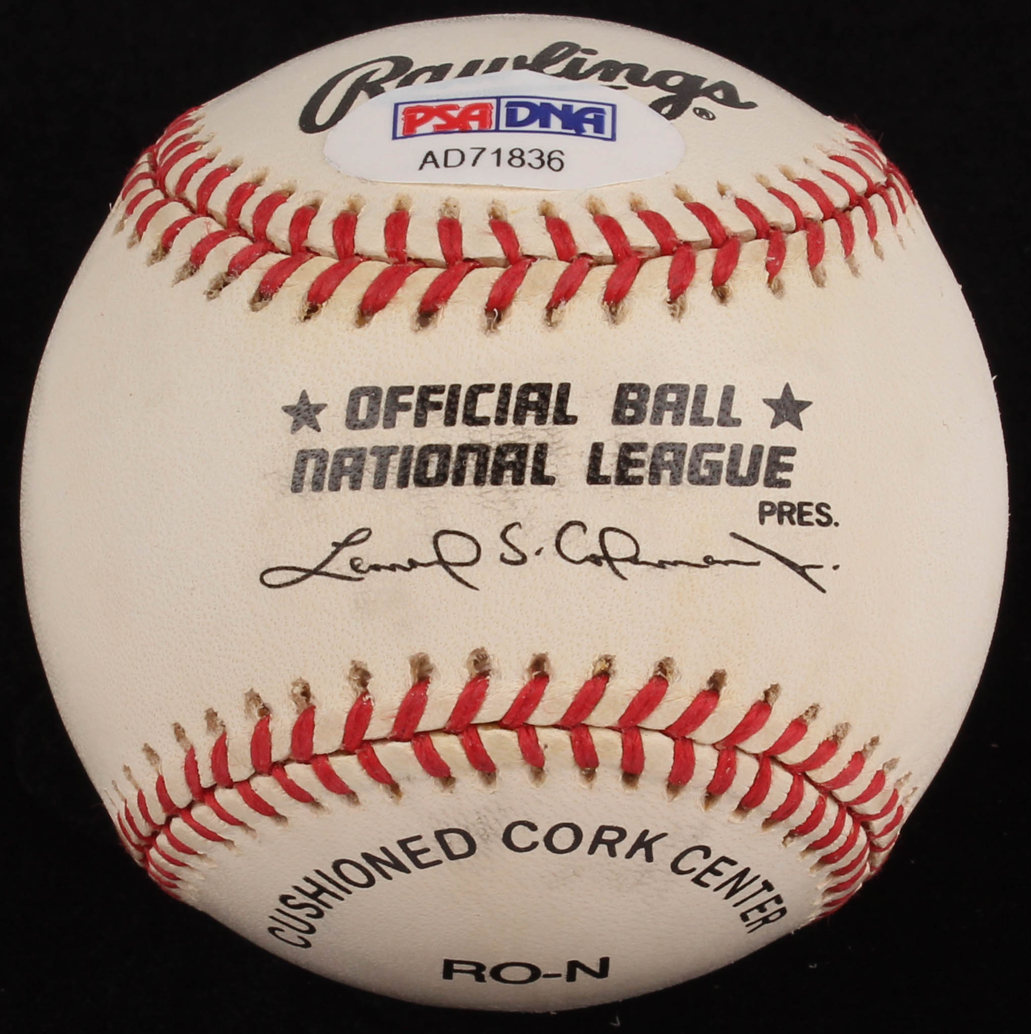 Randy Johnson Signed ONL Baseball with Inscriptions and Display Case ...