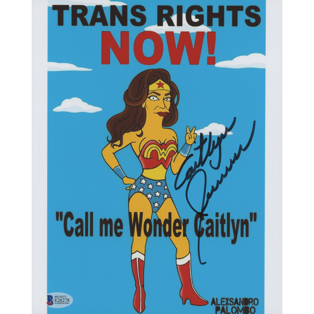 Caitlyn Jenner Signed "The Simpsons" 8x10 Photo (Beckett COA) | Pristine Auction