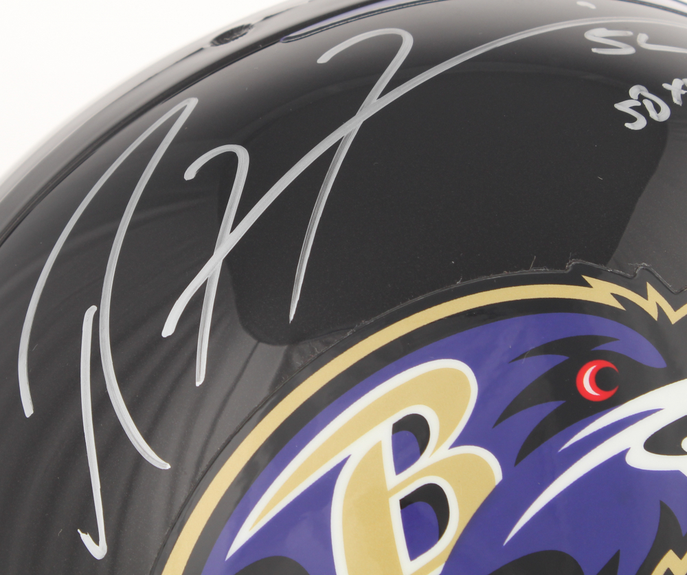 Ray Lewis Signed Ravens Full-Size Helmet Inscribed "SB XXXV Champs ...