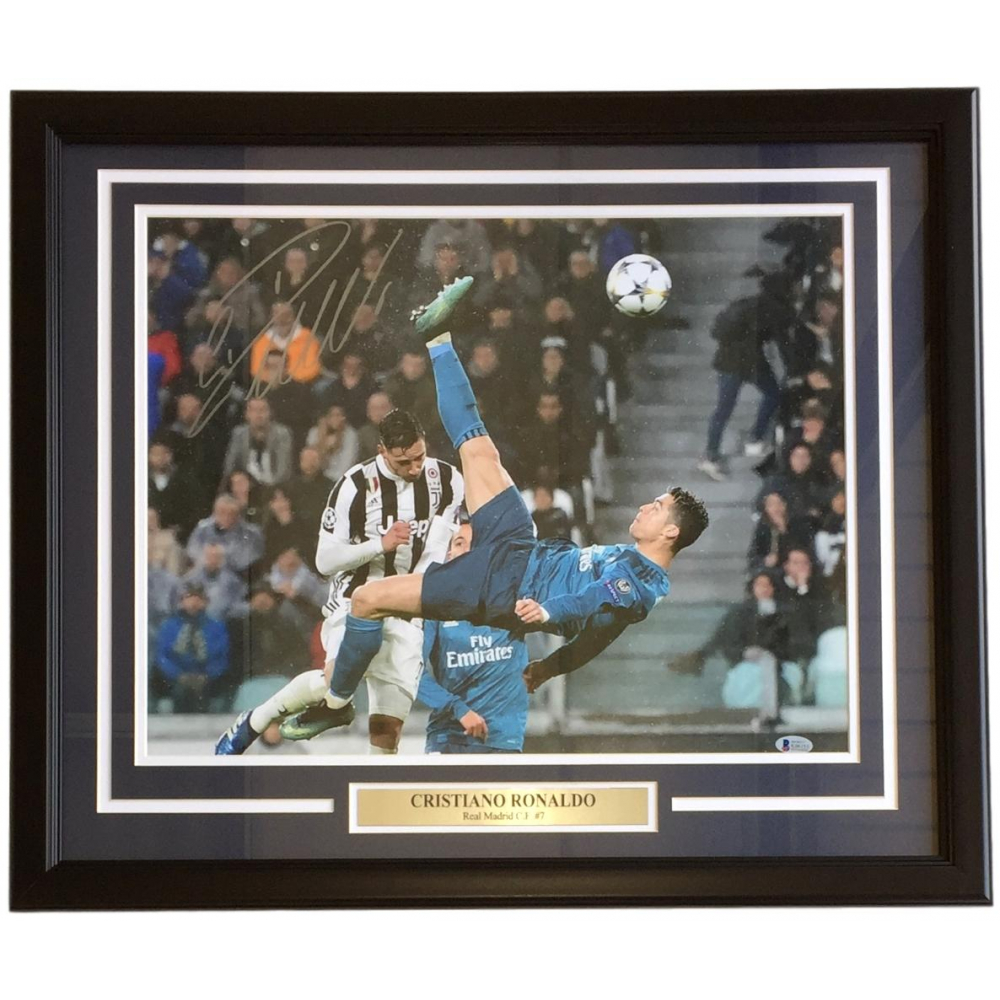 Cristiano Ronaldo Signed Real Madrid 22x27 Custom Framed Photo Display ...