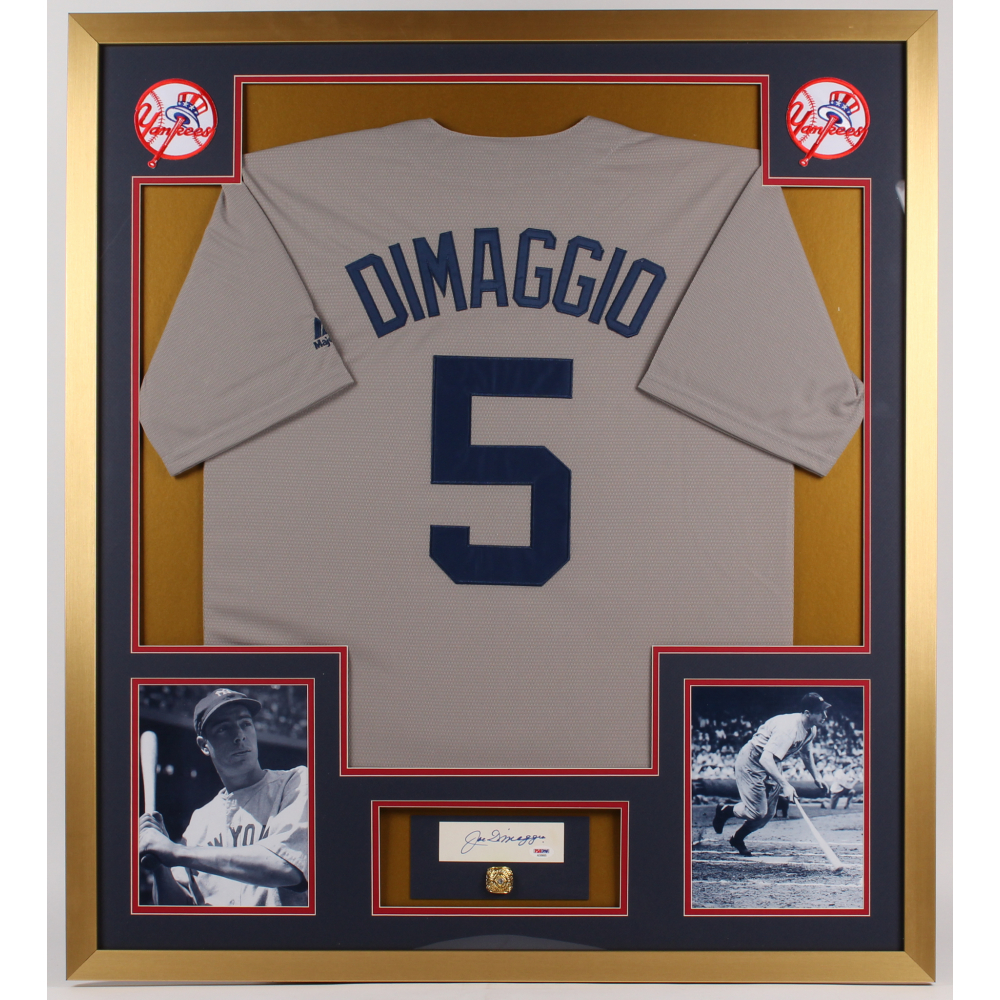 Joe DiMaggio Signed Yankees 34x38 Custom Framed Cut Display with ...