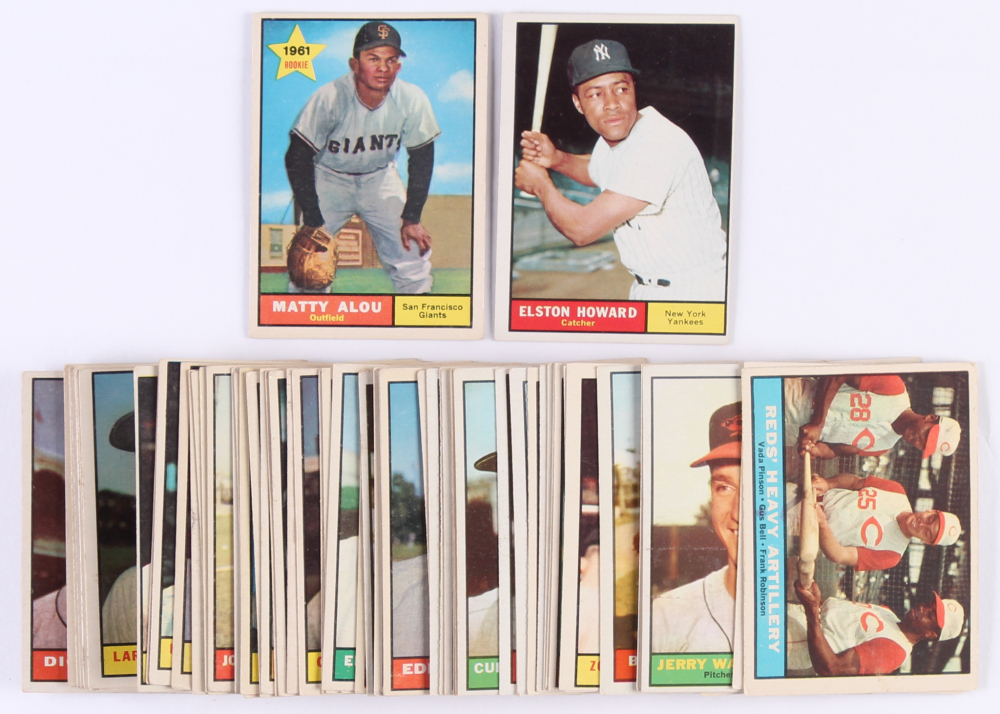 Lot of (76) 1961 Topps Baseball Cards with #327 Matty Alou, #495 Elson ...