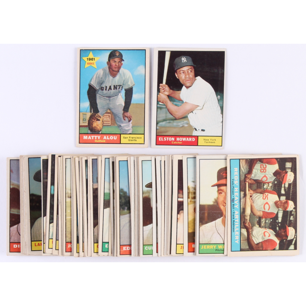 Lot of (76) 1961 Topps Baseball Cards with #327 Matty Alou, #495 Elson ...