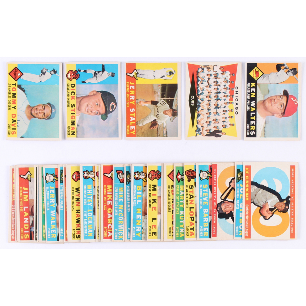 Lot of (35) 1960 Topps Baseball Cards with #507 Dick Stigman, #509 ...