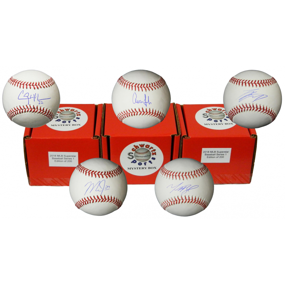 Schwartz Sports 2018 MLB Current Star Autographed Baseball Mystery Box ...