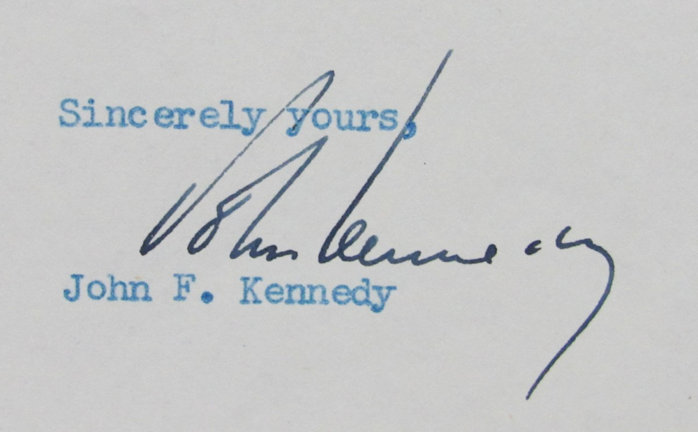 John F. Kennedy Signed 18x31 Custom Framed Letter Display (JSA LOA ...