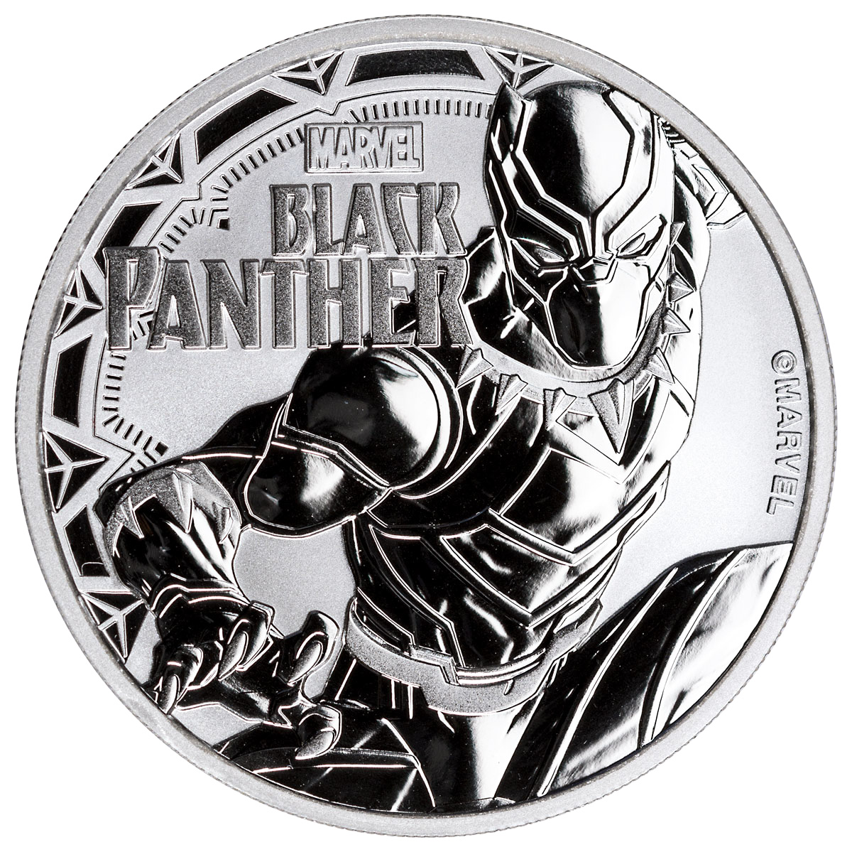 2018-P Tuvalu Black Panther 1 oz Silver Marvel Series $1 Coin (GEM BU ...