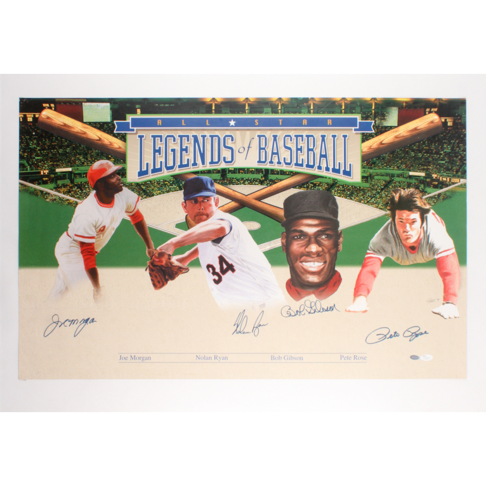 "Legends of Baseball" 22x35 Print Signed by (4) with Joe Morgan, Nolan ...