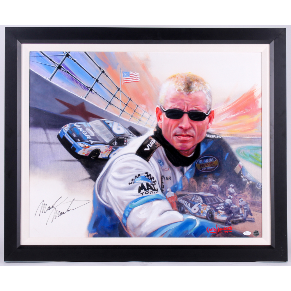 Mark Martin Signed "Mark Martin" 29.75x35.75 Custom Framed Original Oil ...