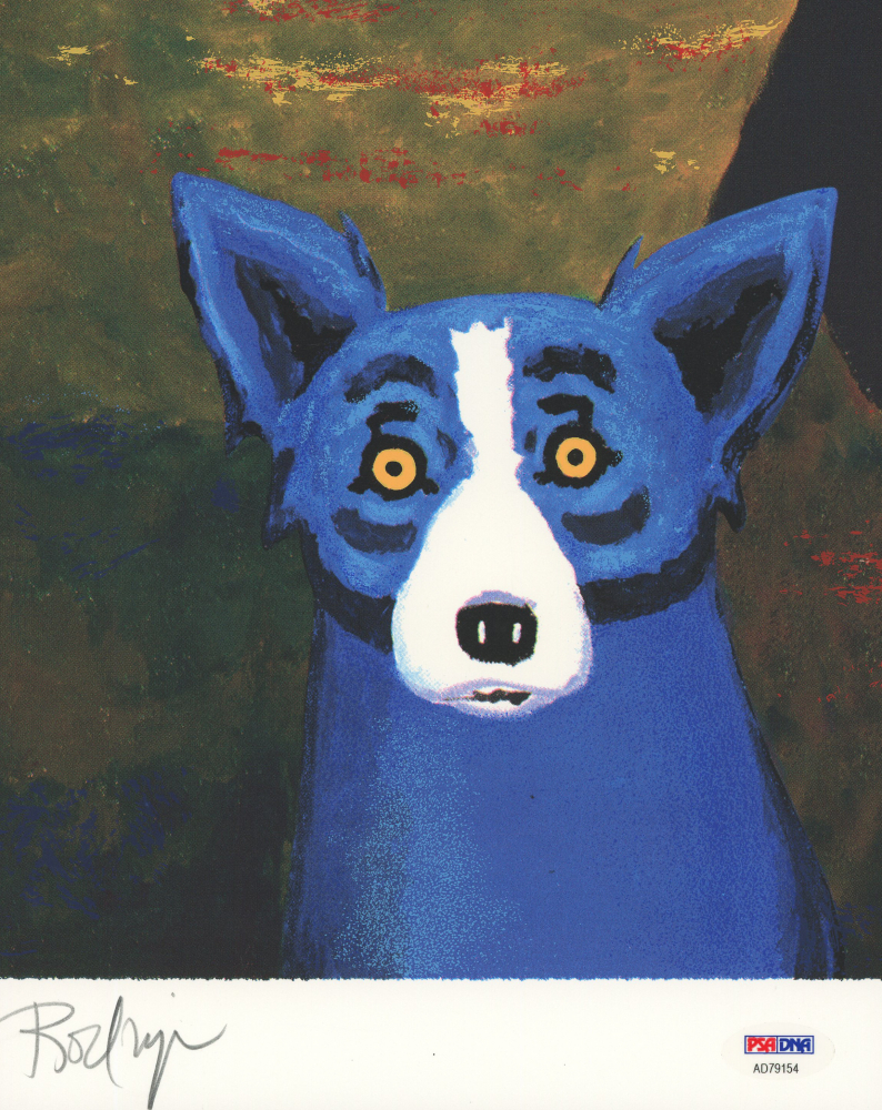 George Rodrigue Signed "Blue Dog: Head Over Heels" 8x10 Art Print (PSA ...