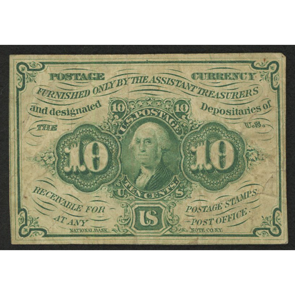 1862 United States 10¢ Ten Cents "Postal Currency" Fractional Bank Note ...