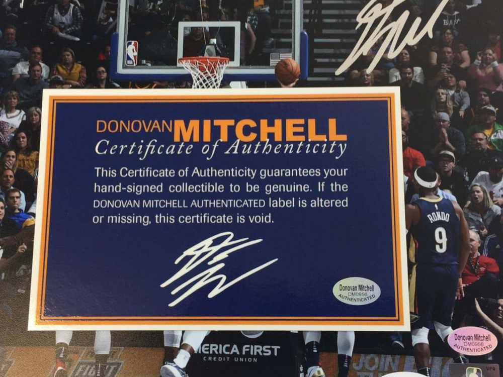 Donovan Mitchell Signed Jazz 8x10 Photo (JSA COA & Mitchell COA ...