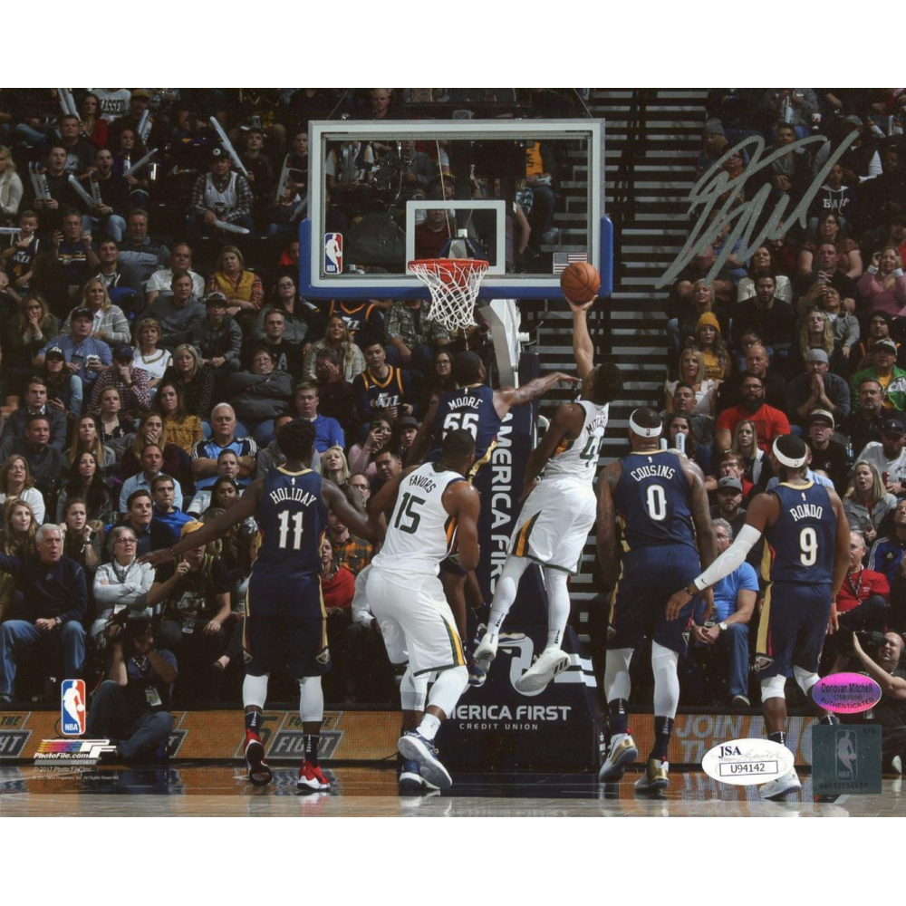 Donovan Mitchell Signed Jazz 8x10 Photo (JSA COA & Mitchell COA ...