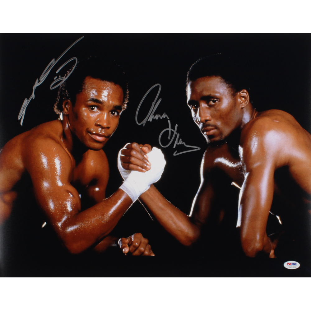 Sugar Ray Leonard & Thomas "Hitman" Hearns Signed "Sugar Ray Leonard vs ...