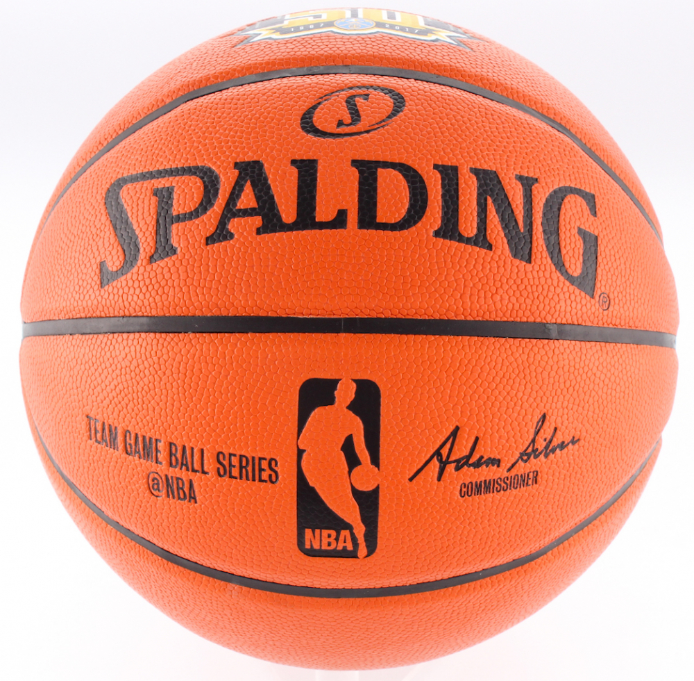 David Thompson Signed Nuggets Semicentennial Logo Basketball Inscribed ...