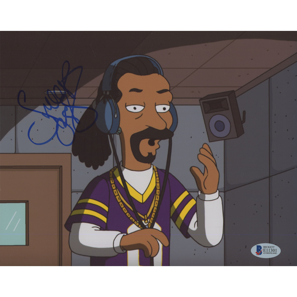 Snoop Dogg Signed The Simpsons 8x10 Photo Beckett Coa Pristine