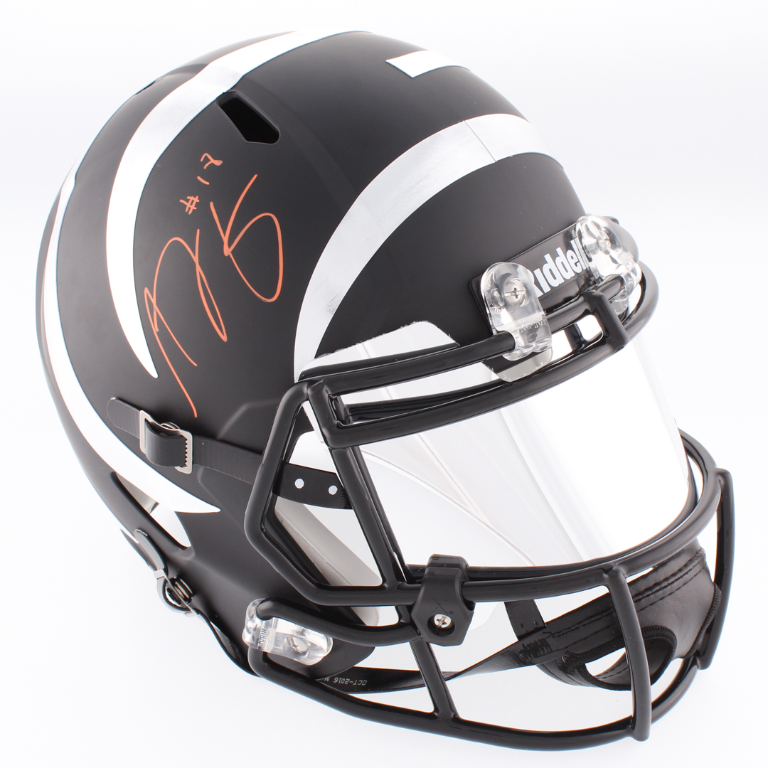 A.J. Green Signed Bengals Custom Matte Black Full-Size Speed Helmet ...