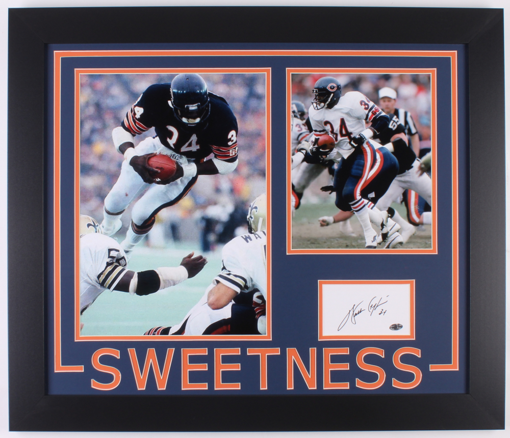 Walter Payton Signed Bears 23.5x27.5 Custom Framed Cut Display (Payton ...
