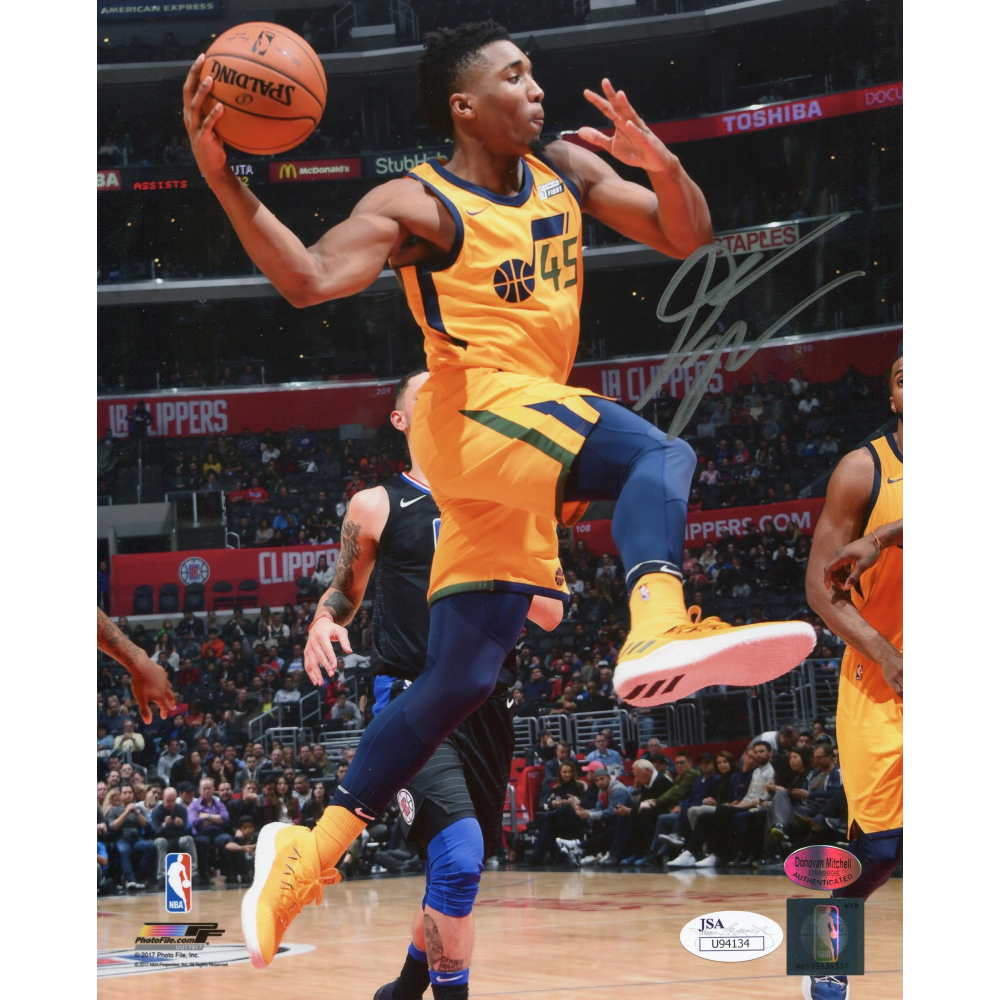 Donovan Mitchell Signed Jazz 8x10 Photo (JSA COA & Mitchell COA ...