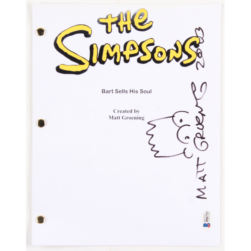 Matt Groening Signed "The Simpsons - Bart Sells His Soul" Script with ...