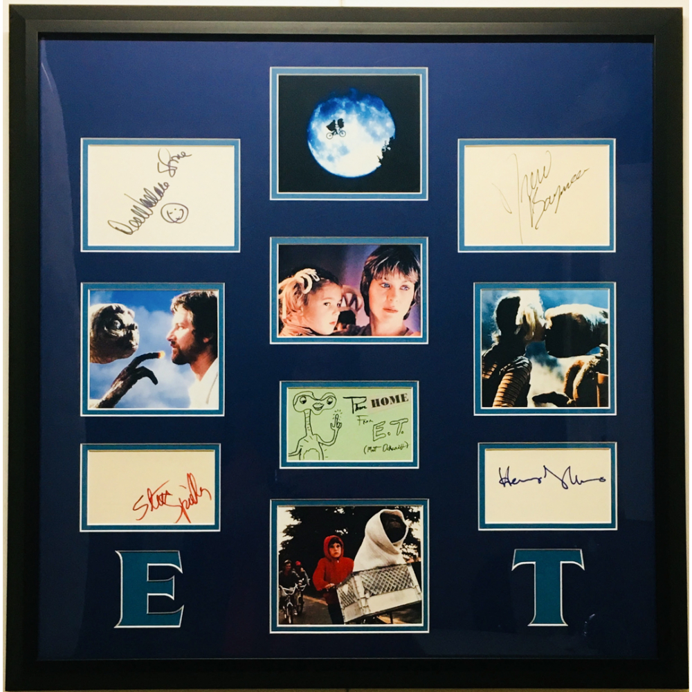 "E.T. The Extra-Terrestrial" 26x27 Custom Framed Display Cast-Signed by ...