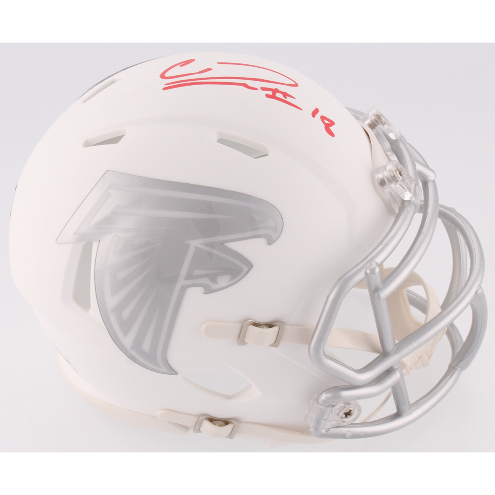 Calvin Ridley Signed Falcons White ICE Speed Mini Helmet (Radtke COA ...