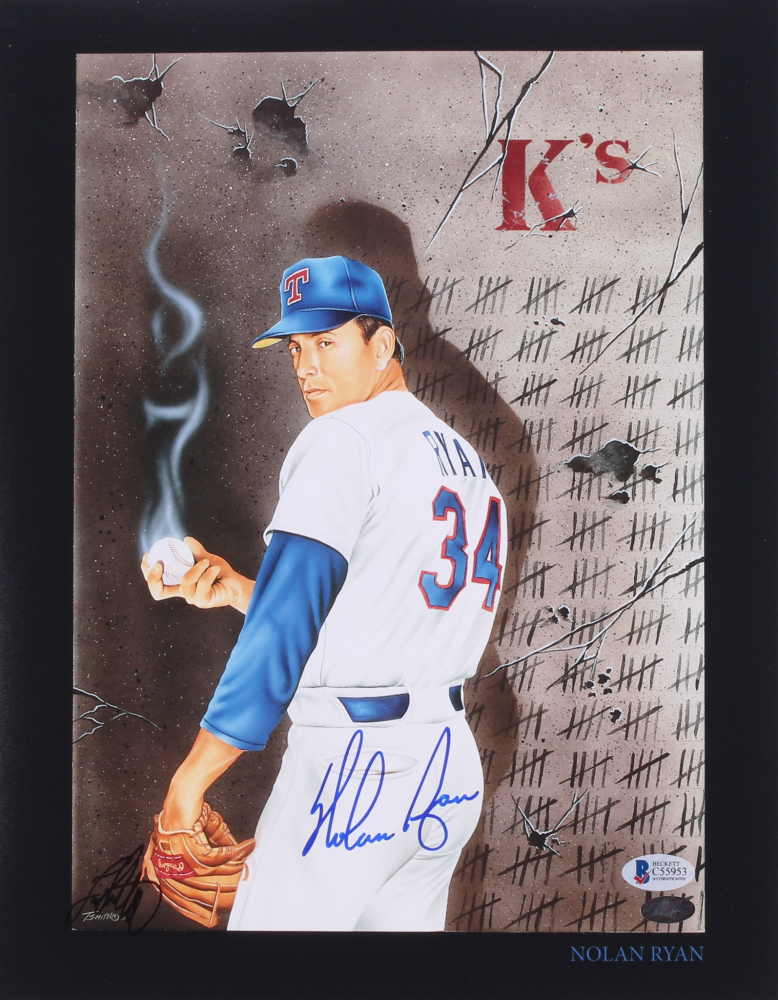 Nolan Ryan & Terry Smith Signed 11x14 1991 Fleer Pro-Visions Baseball ...