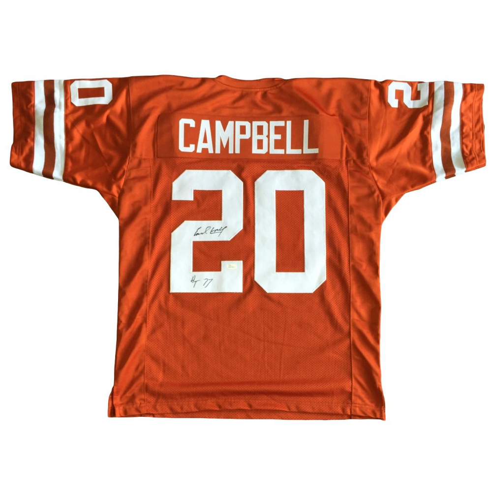 Earl Campbell Signed Texas Longhorns Jersey Inscribed "HT 77" (JSA COA ...