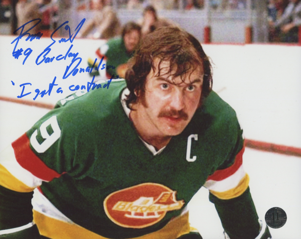 Ross Smith Signed "Slap Shot" 8x10 Photo Inscribed "Barclay Donaldson ...