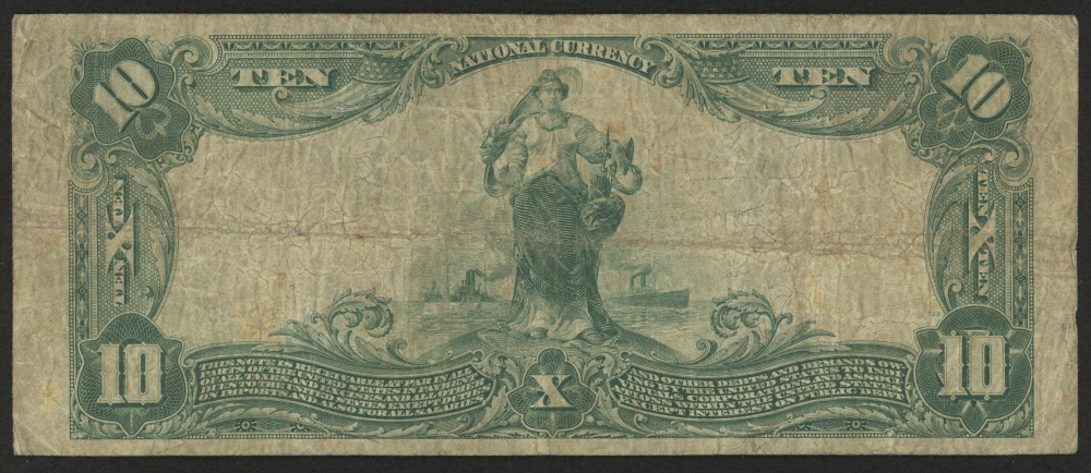 1902 $10 National Currency Large Size Bank Note - The Mellon National ...