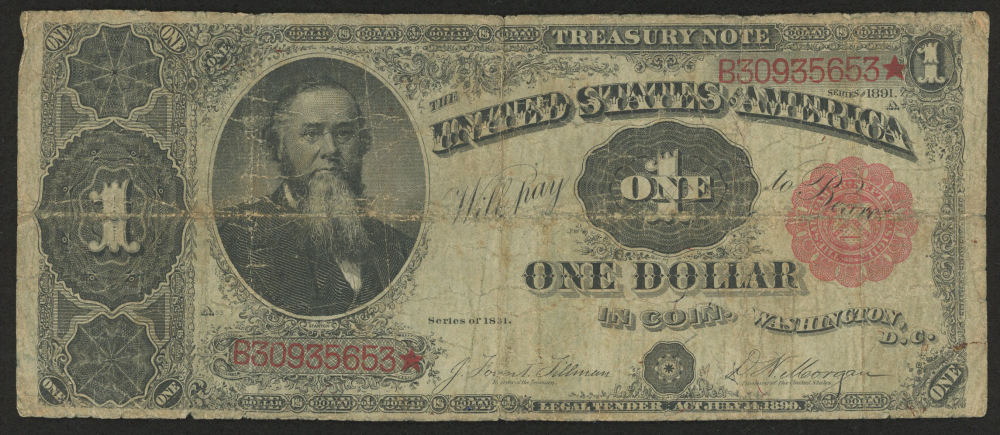 1891 $1 One Dollar U.S. Treasury Bank Note | Pristine Auction