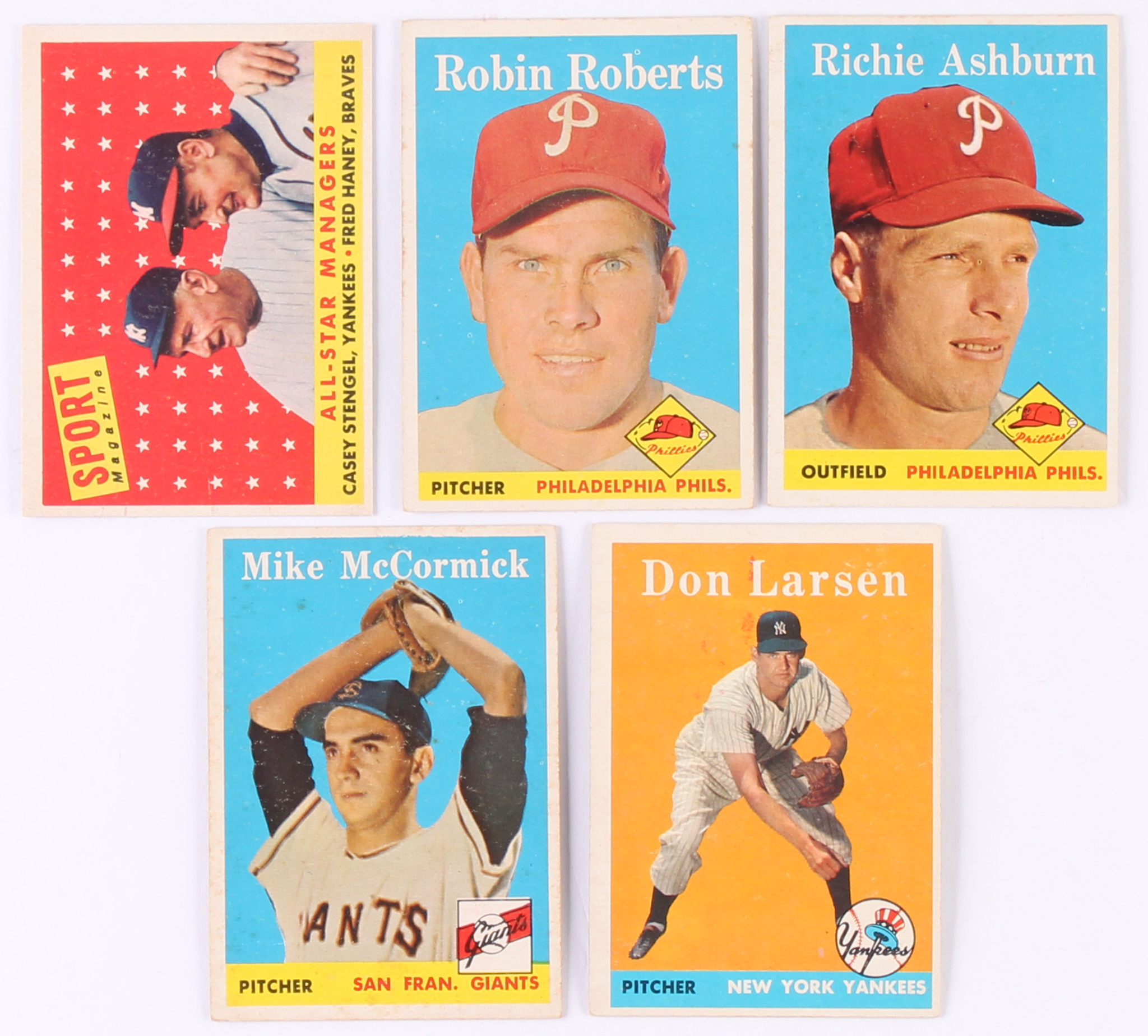 Lot of (30) 1958 Topps Baseball Cards with #37 Mike McCormick RC, #475 ...