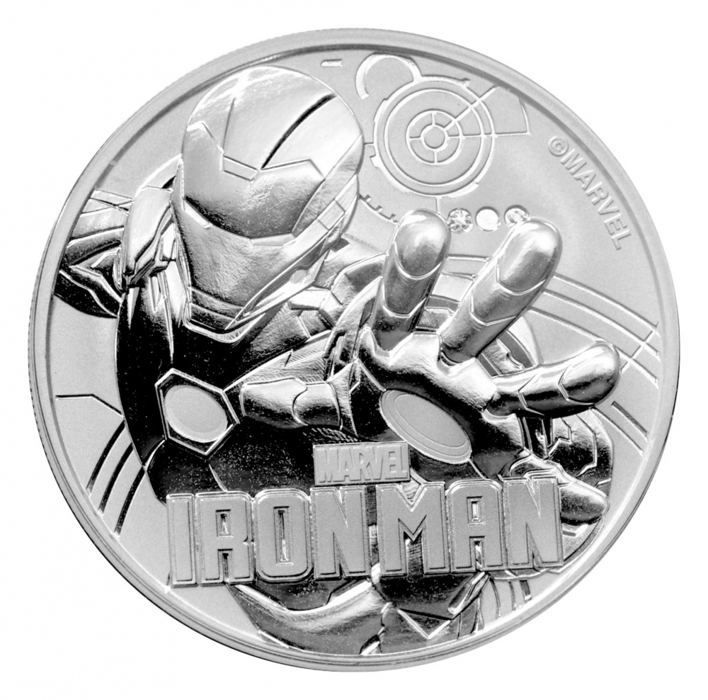2018-P Tuvalu Iron Man 1 oz Silver Marvel Series $1 Coin (GEM BU) with ...