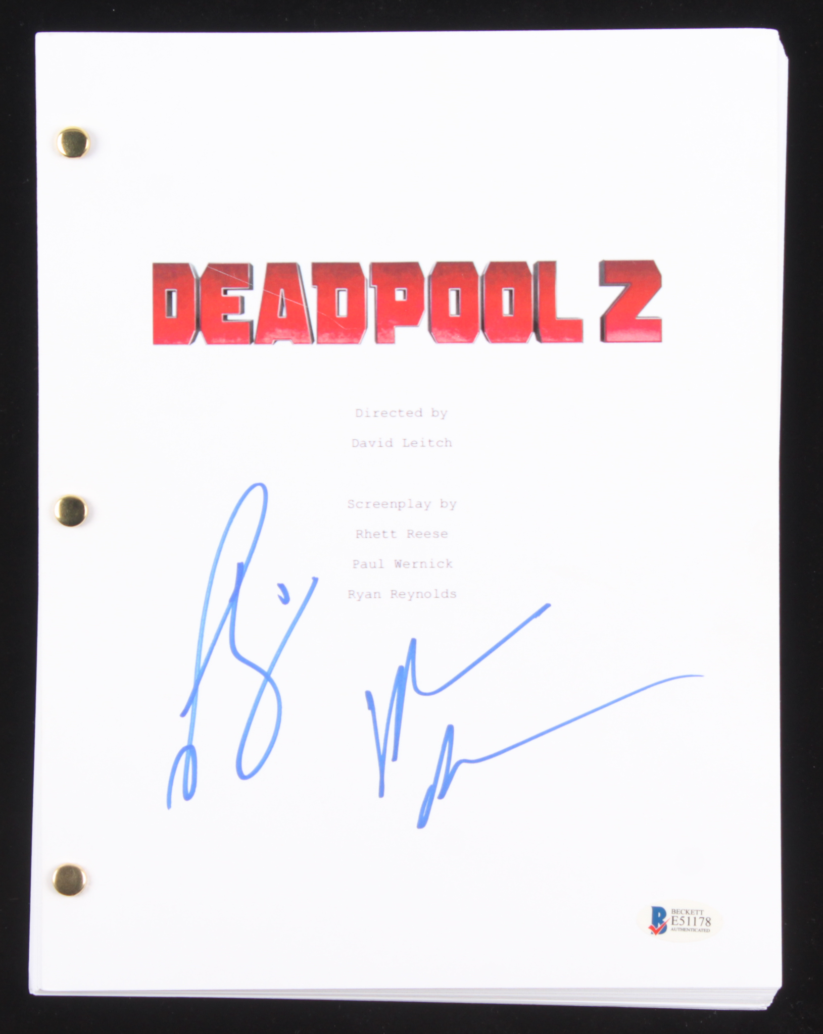 Josh Brolin & Morena Baccarin Signed "Deadpool 2" Script (Beckett COA ...