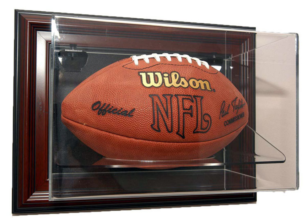 Wall Mounted Cherry Wood Football Display Case | Pristine Auction