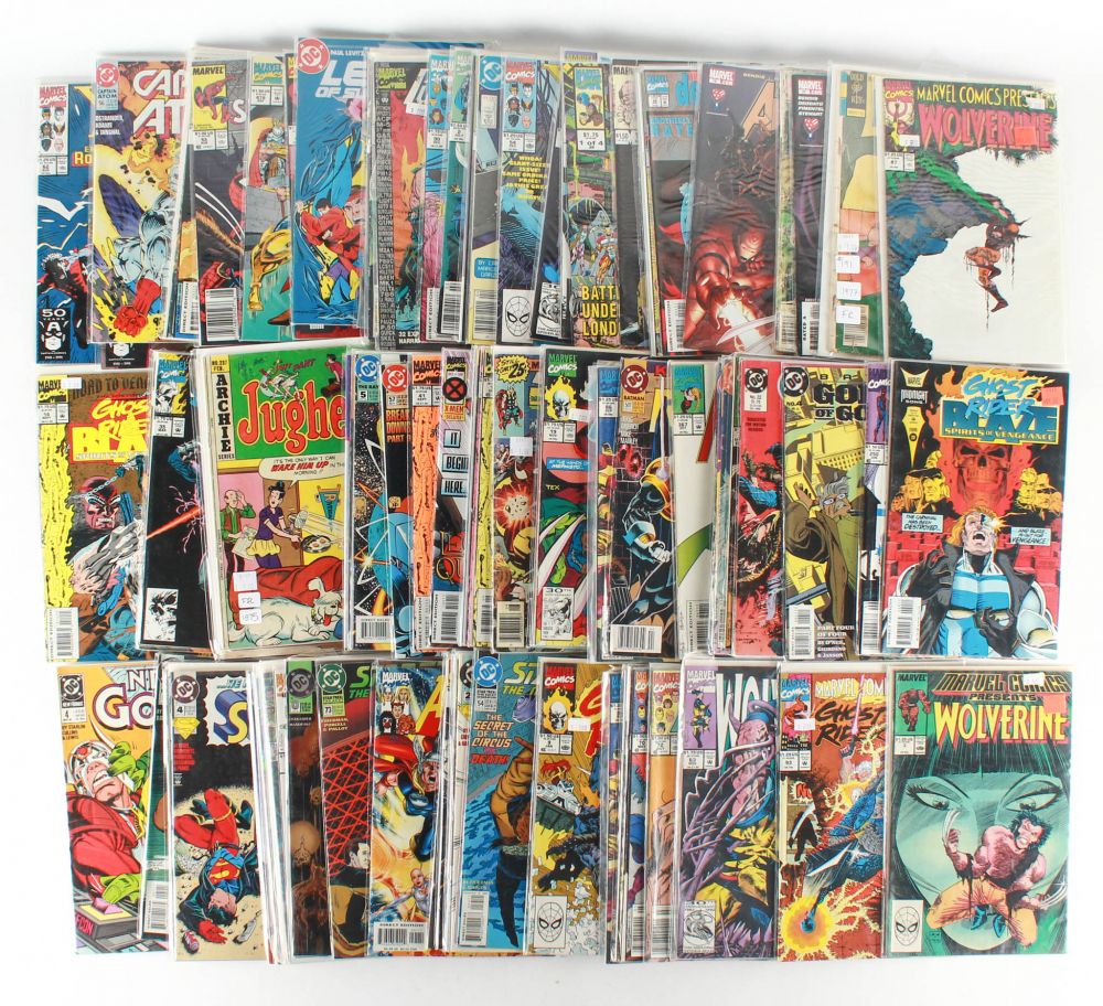 Lot of (100) Comics Including (1) 1991 Marvel Wolverine Comic, (1) 1993 ...