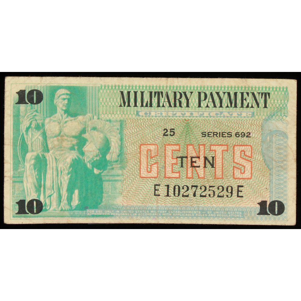 10¢ Ten Cents Series 692 Military Payment Certificate Note (MPC ...