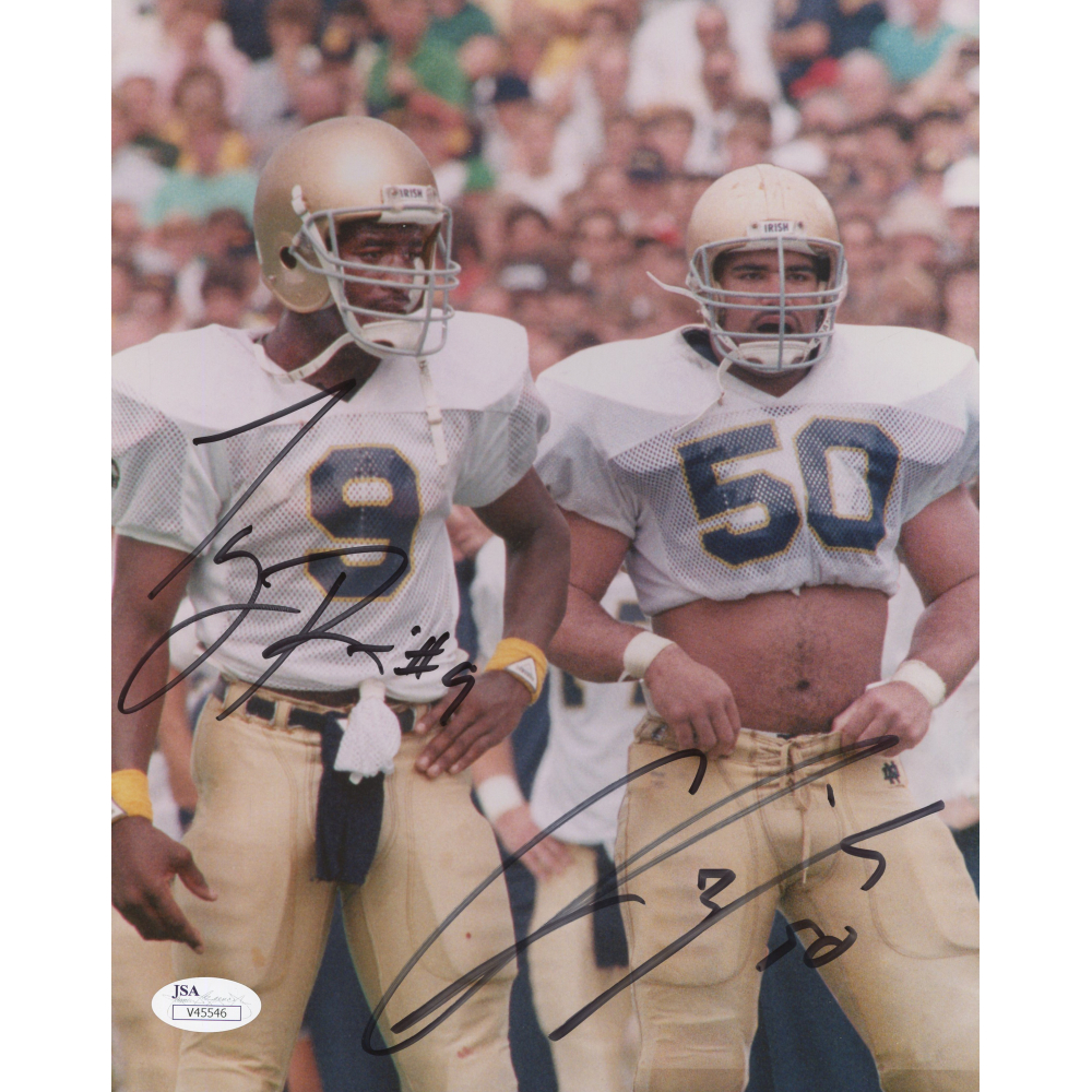 Tony Rice & Chris Zorich Signed Notre Dame Fighting Irish 8x10 Photo ...