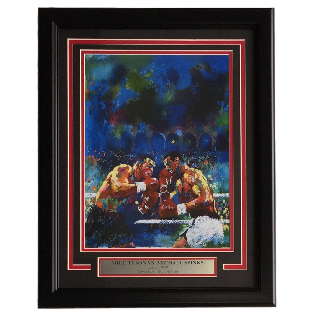 Leroy Neiman "Mike Tyson vs Michael Spinks" 16x21 Custom Framed Print ...
