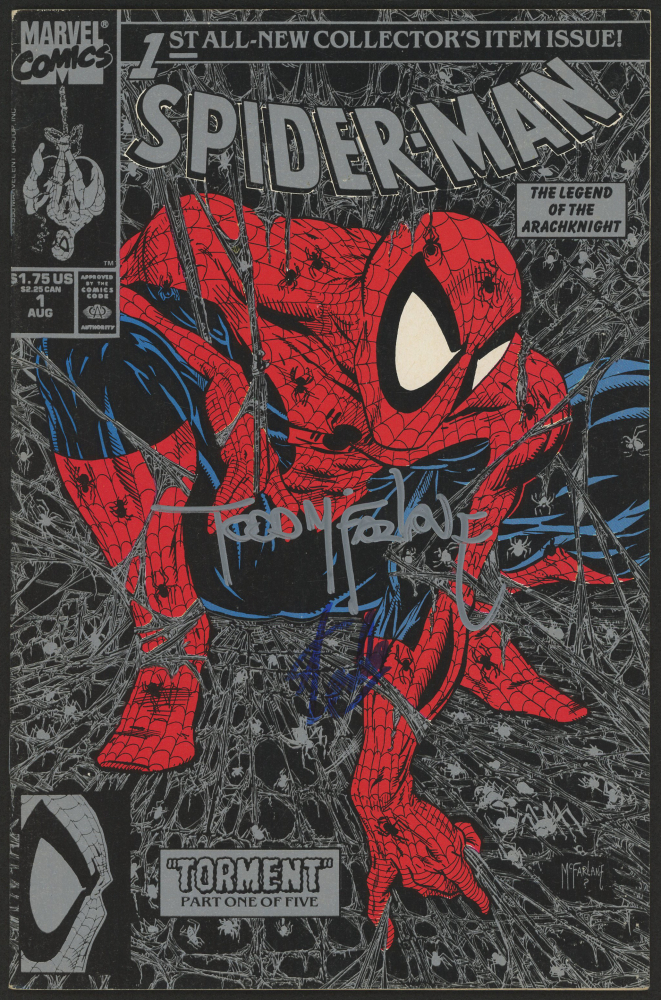 Stan Lee & Todd McFarlane Signed 1990 "Spider-Man" Issue #1 Collector's Item Variant Marvel ...