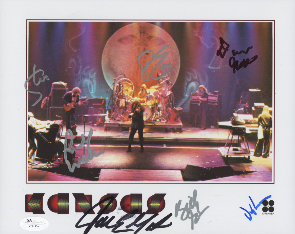 Kansas 8x10 Photo with (7) Signatures Including Steve Walsh, Dave Hope ...