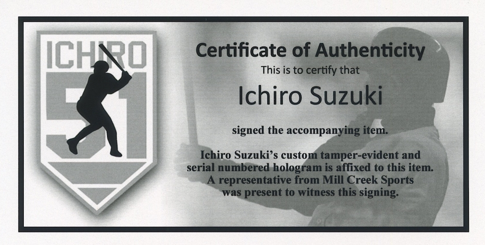 Ichiro Suzuki Signed Mizuno "Ichiro" Model Baseball Bat (Ichiro COA ...