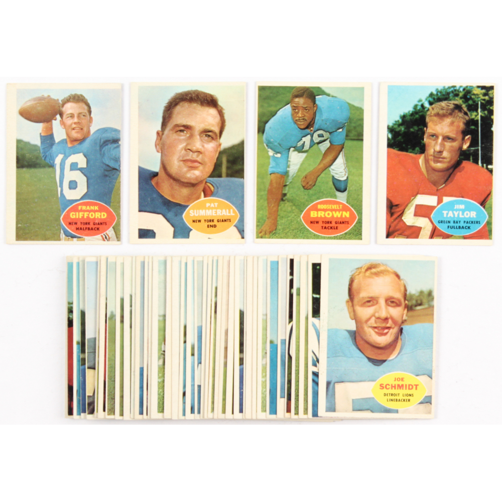 Lot of (40) 1960 Topps Football Cards with #74 Frank Gifford, #77 Pat ...