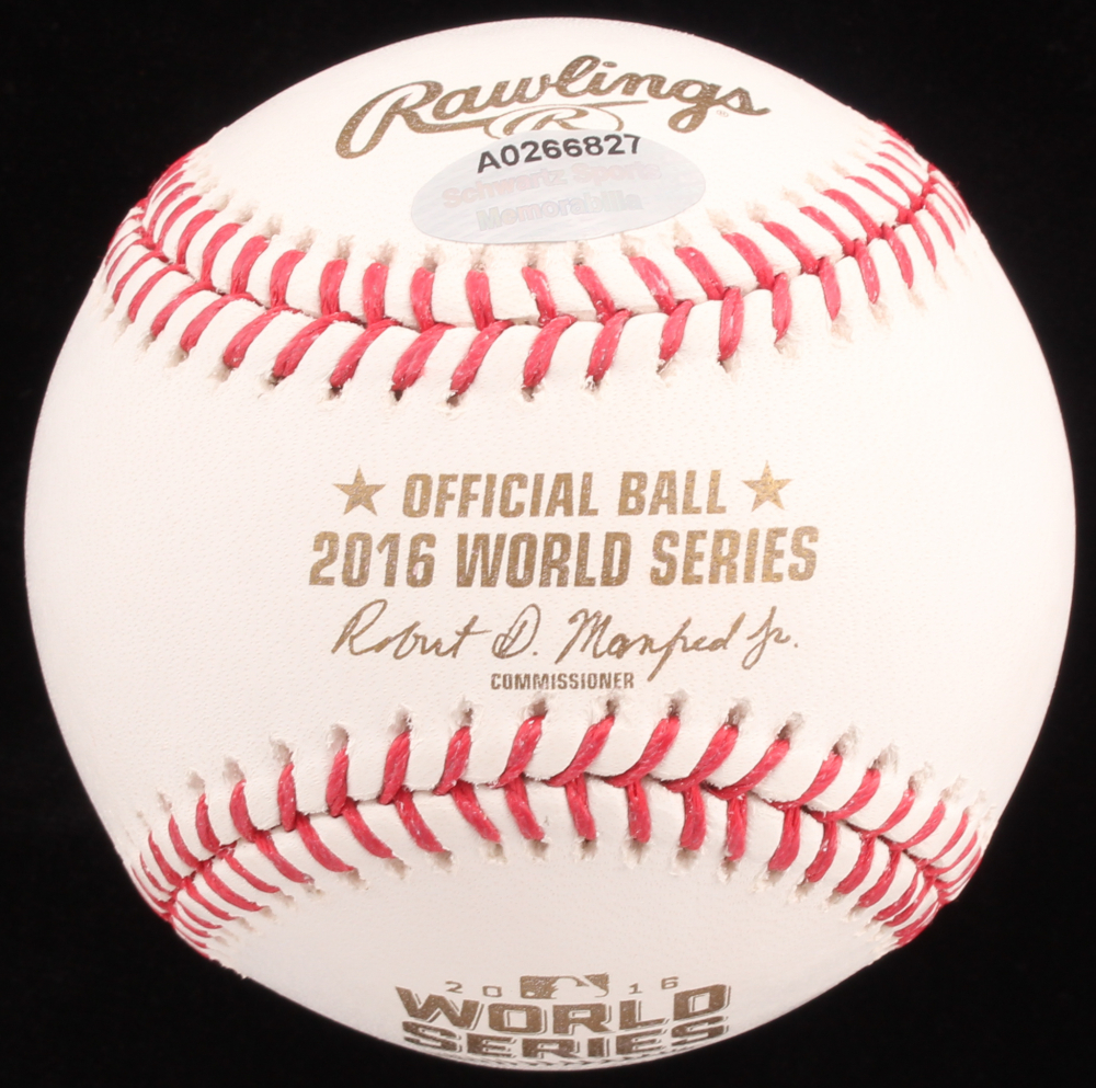 Matt Szczur Signed 2016 World Series Logo OML Baseball Inscribed "2016 ...