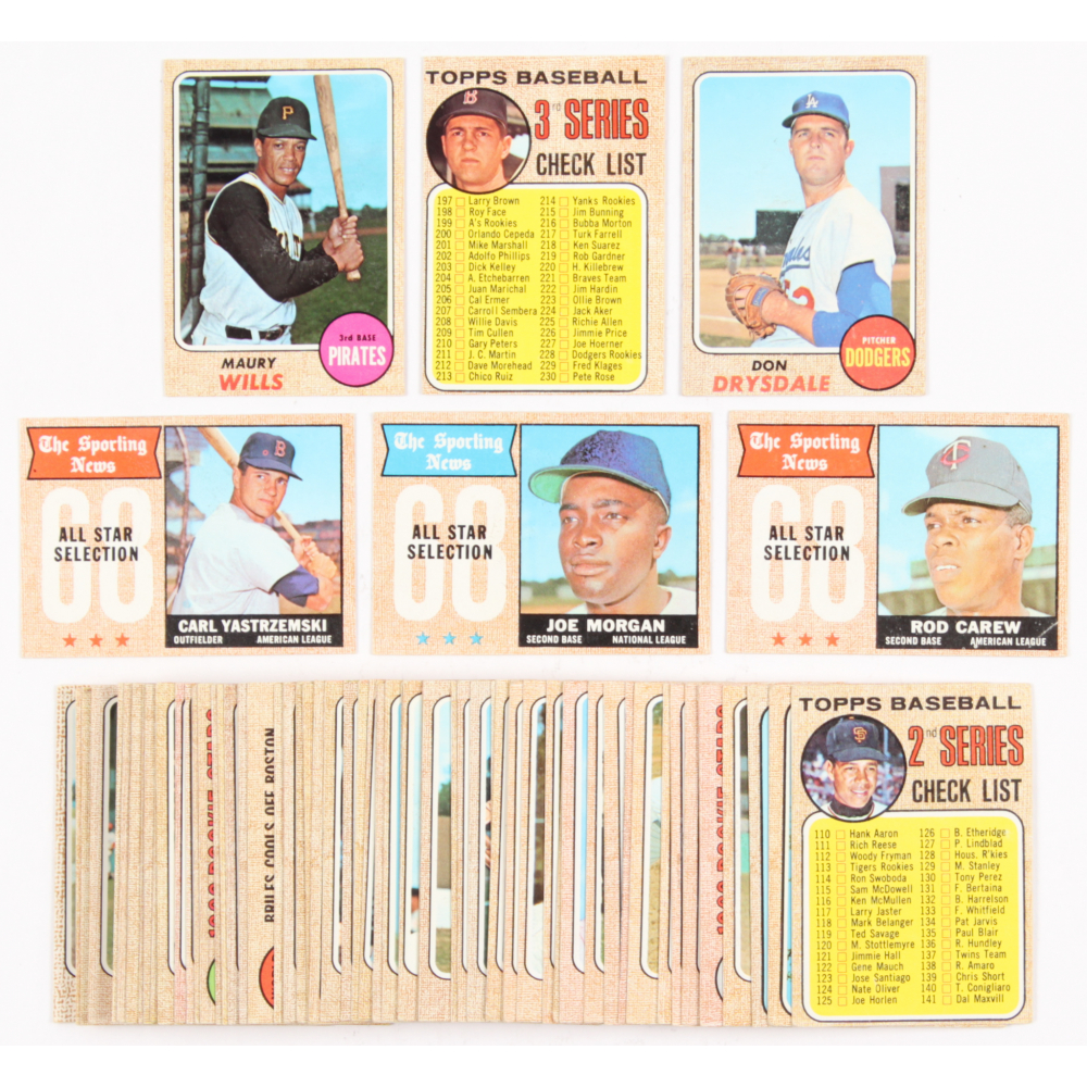 Lot of (68) 1968 Topps Baseball Cards with #145 Don Drysdale, #175 ...
