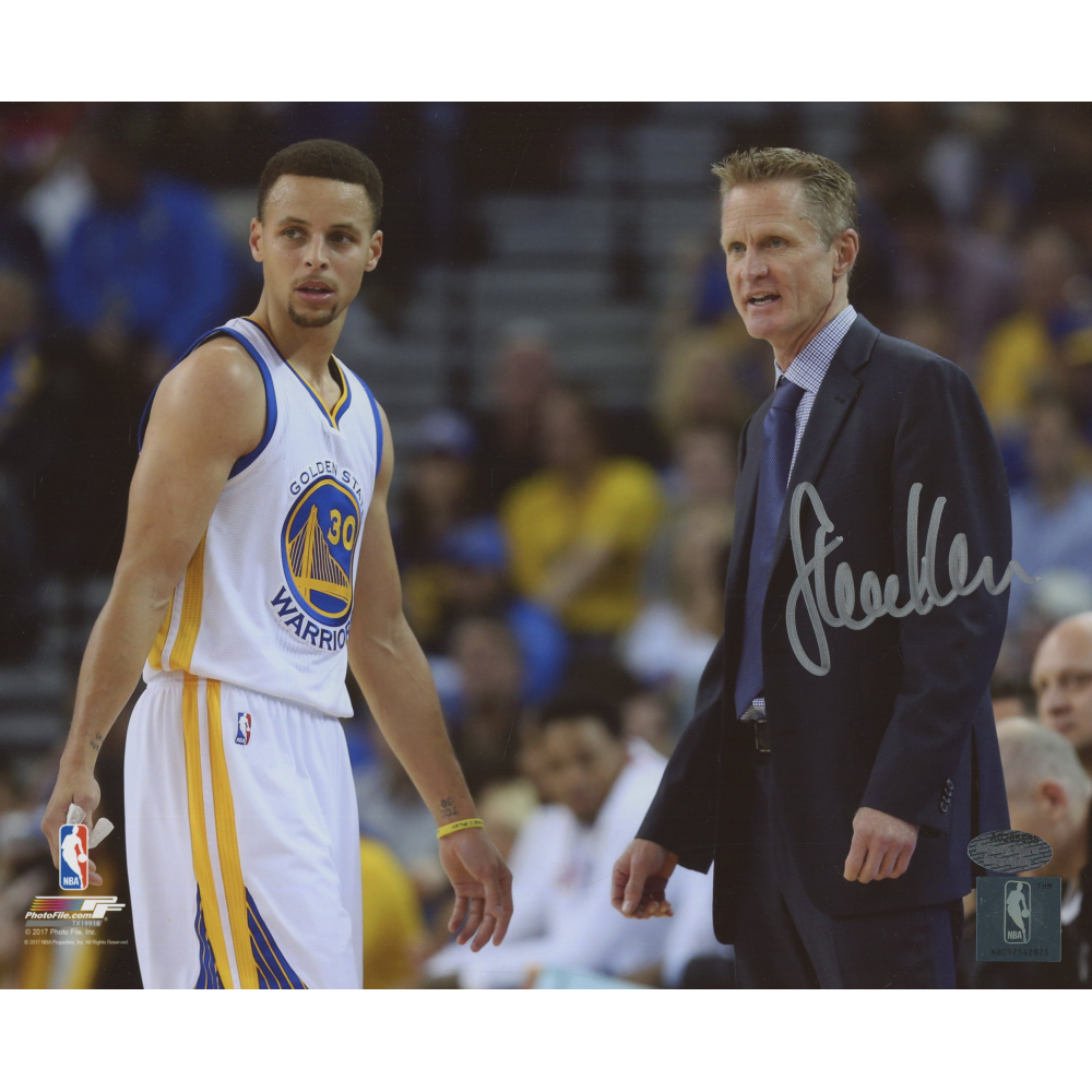 Steve Kerr Signed Warriors 8x10 Photo (Schwartz COA) | Pristine Auction