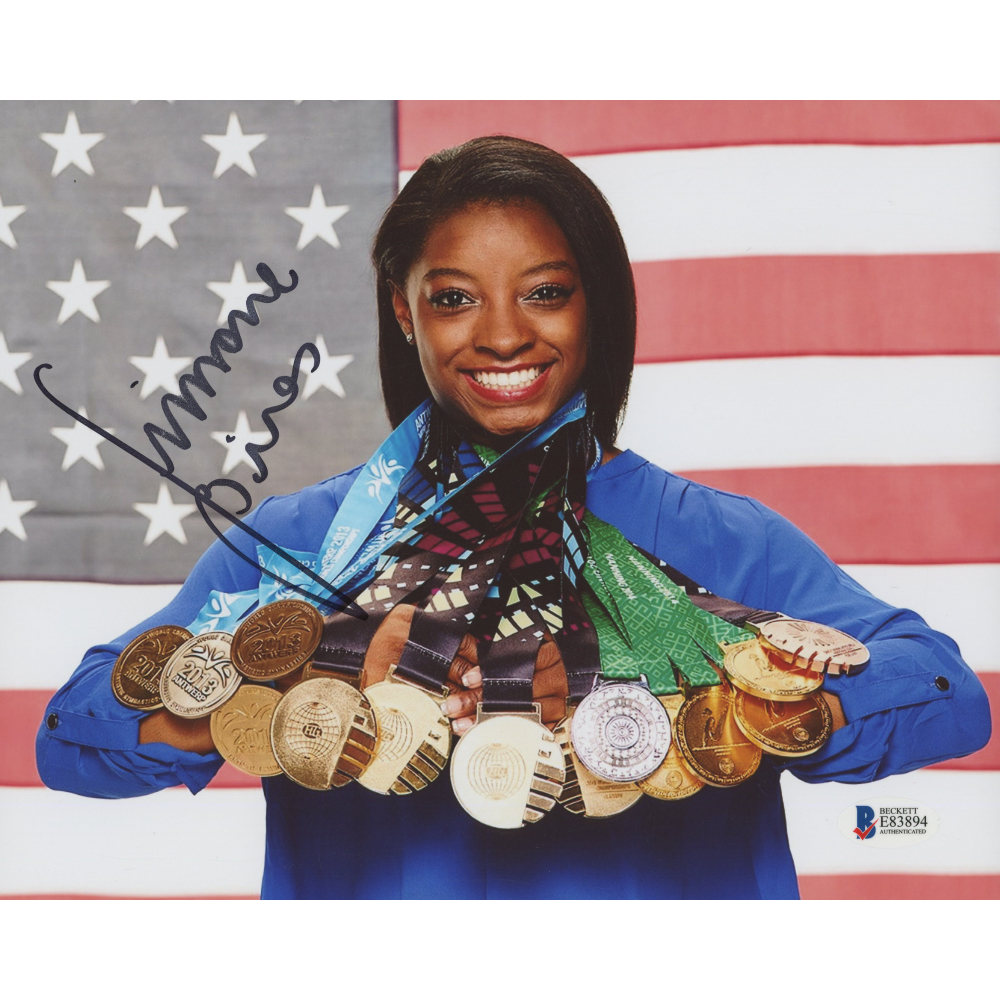 Simone Biles Signed Team USA 8x10 Photo (Beckett COA) | Pristine Auction