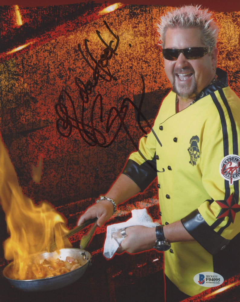 Guy Fieri Signed 8x10 Photo Inscribed "Off Da Hook!" (Beckett COA ...