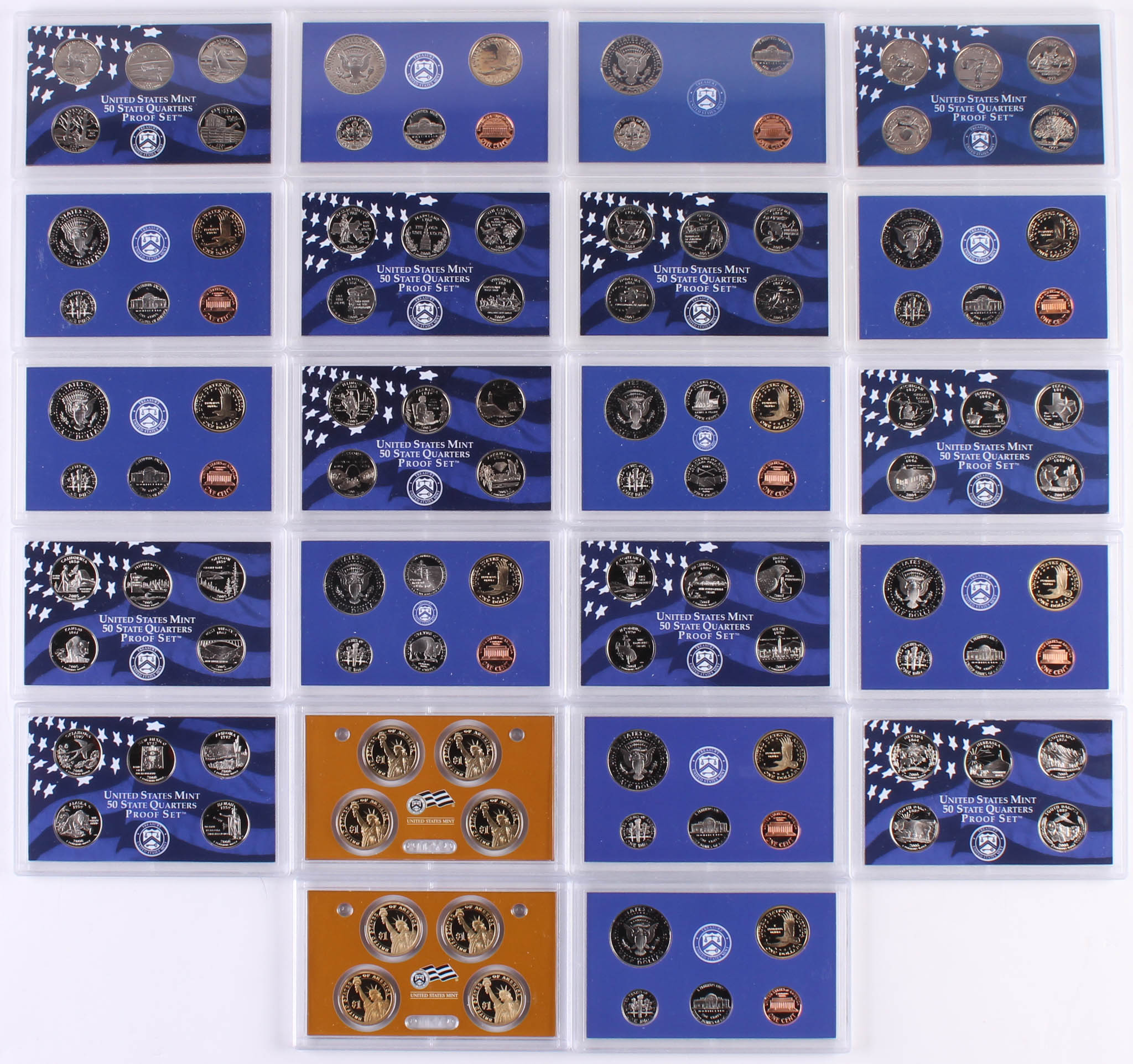 1999-2008 Box Set of United States Mint Proof Sets with (2 ...